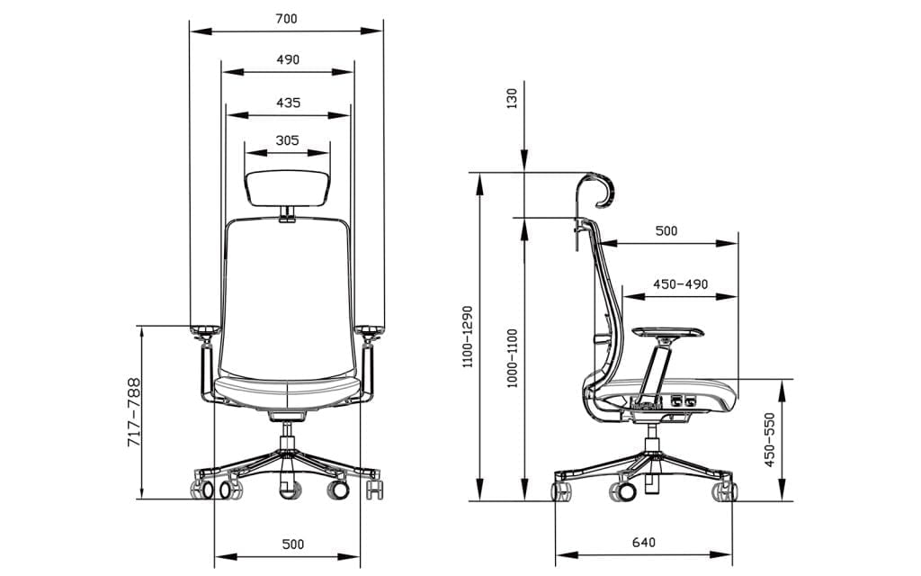 Ergonomic High-Back Grey Office Chair, Adjustable | VASEAT