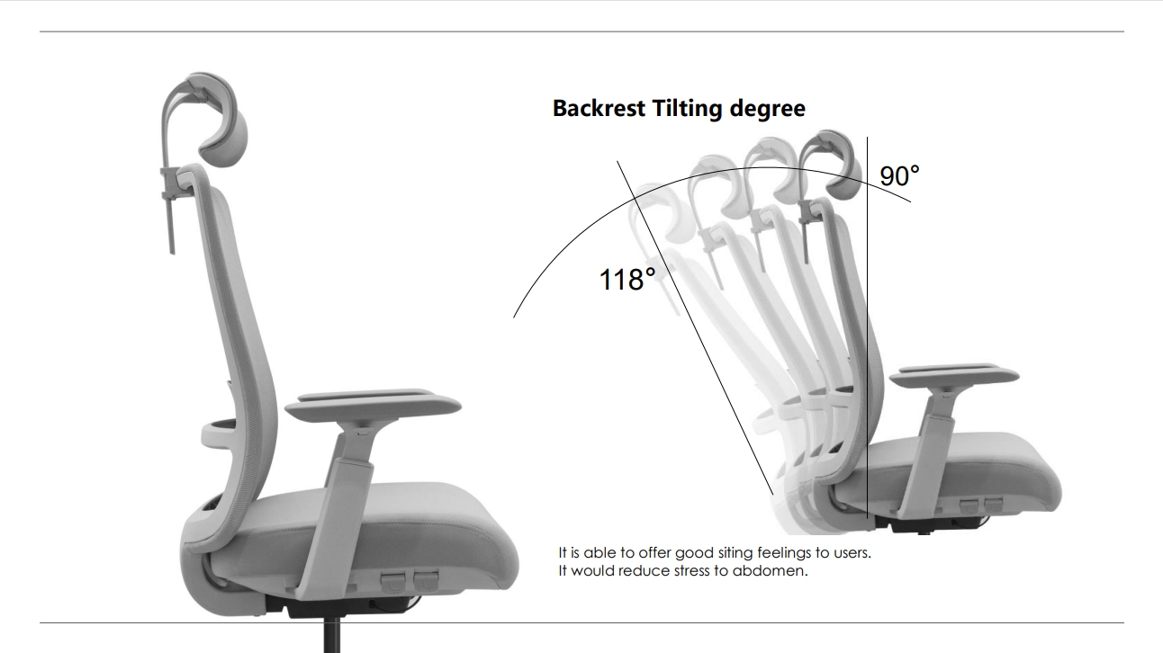 Ergonomic High-Back Grey Office Chair, Adjustable | VASEAT